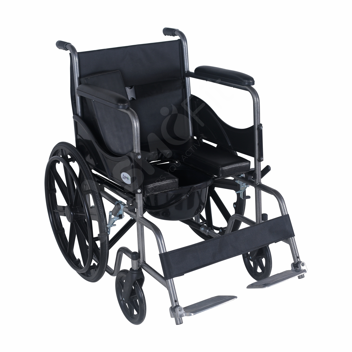 Premium Commode Wheelchair With U-Cut Seat - Asmofit